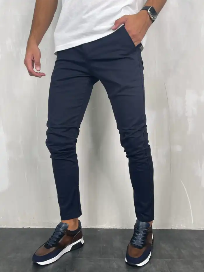 Muške elegantne keper pantalone slim fit | Pazari